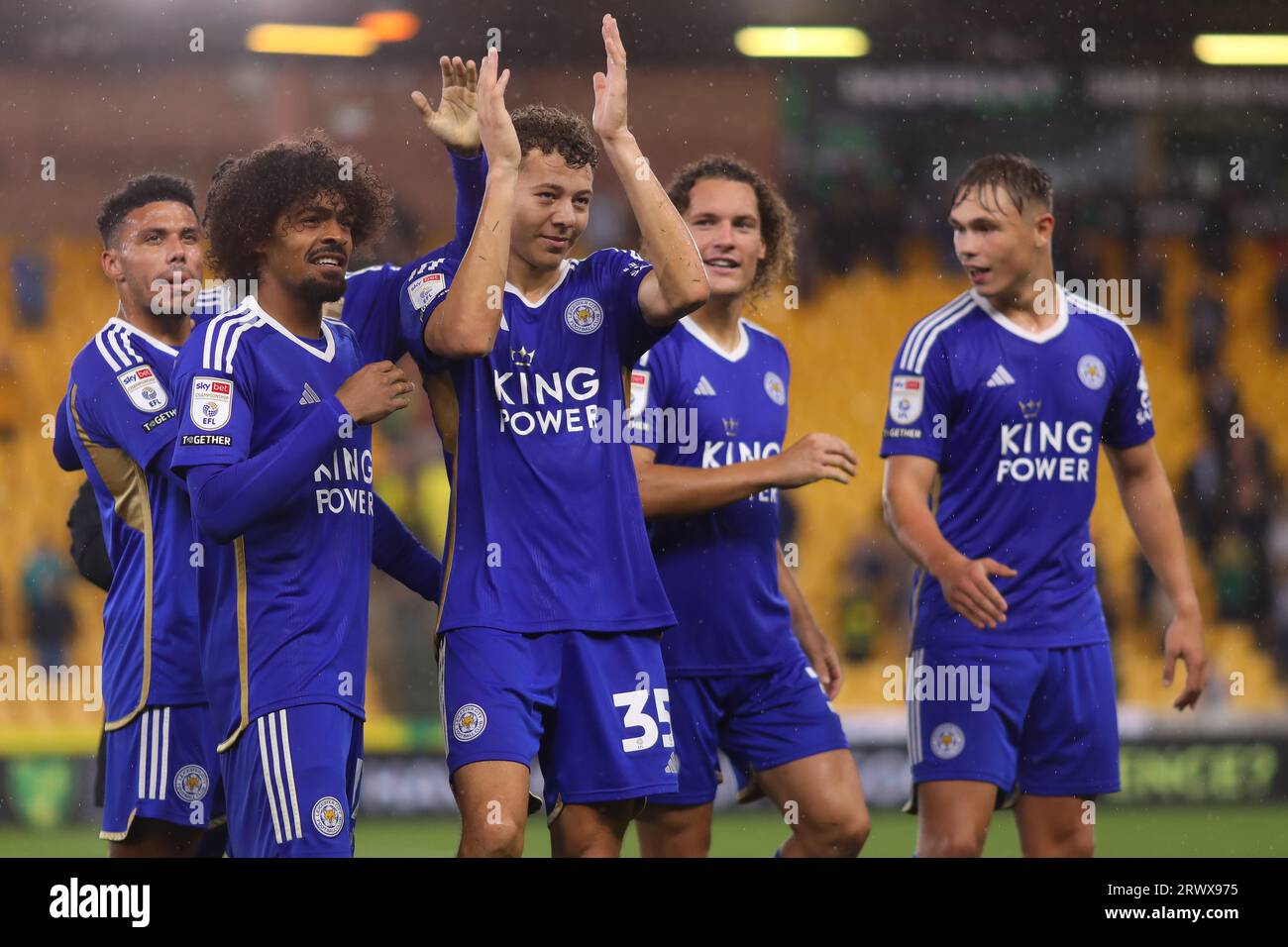 Kasey McAteer of Leicester City celebrates with team mates - Norwich ...