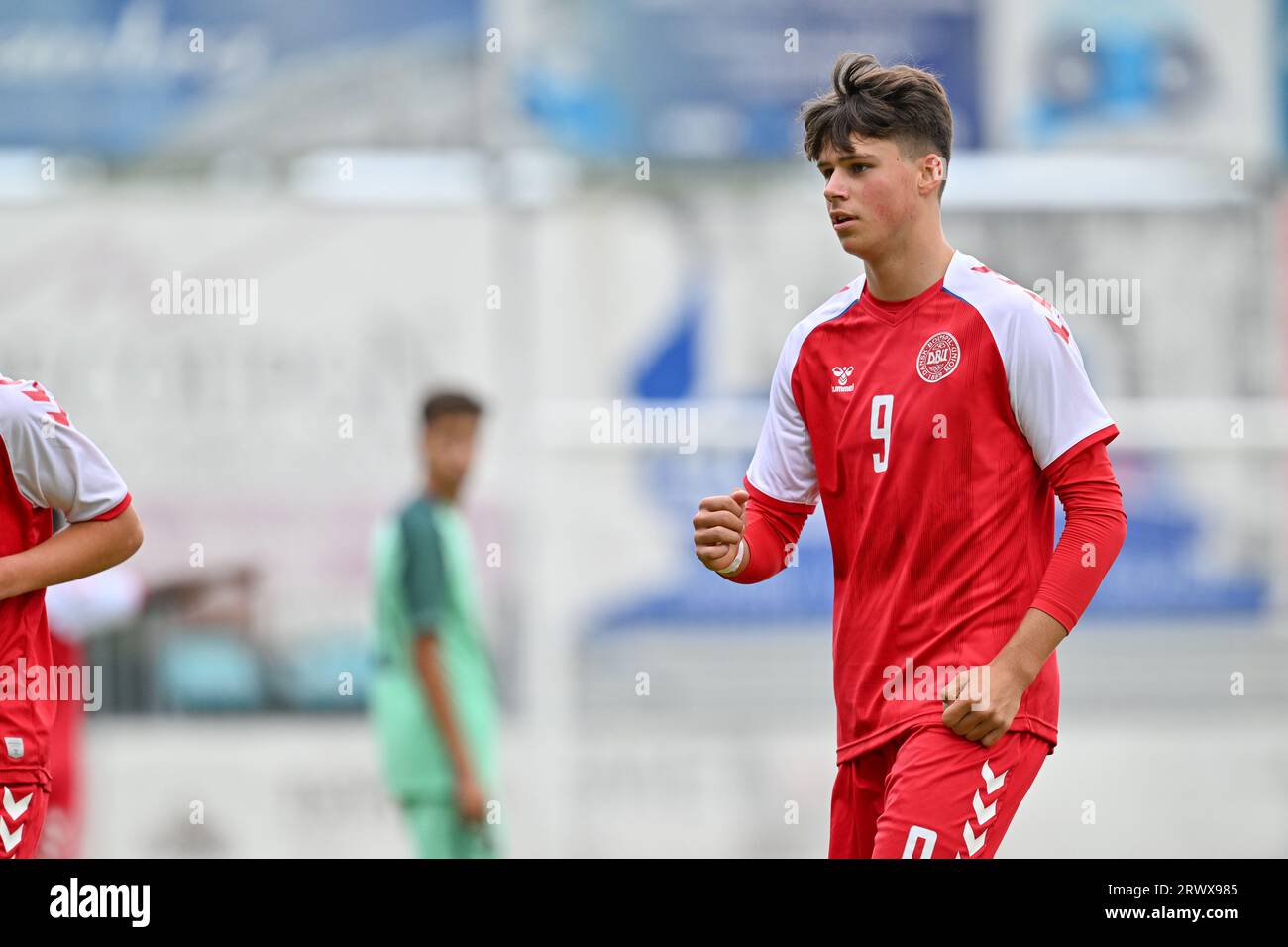 Oskar Fenger (9) of Denmark pictured during a friendly soccer game ...