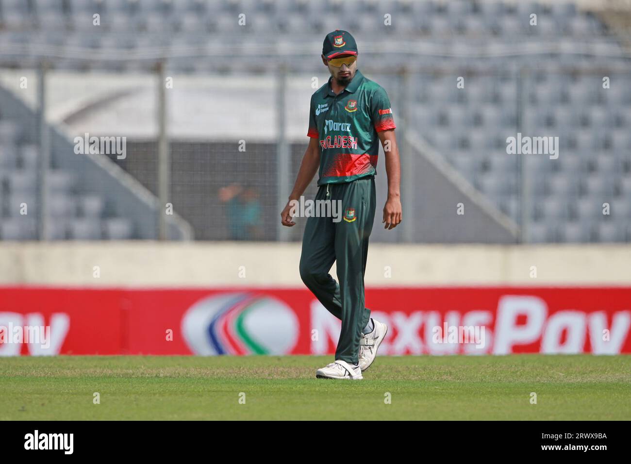 Bangladeshi pace bowler Tanzim Hasan Sakib during the Bangladesh and ...