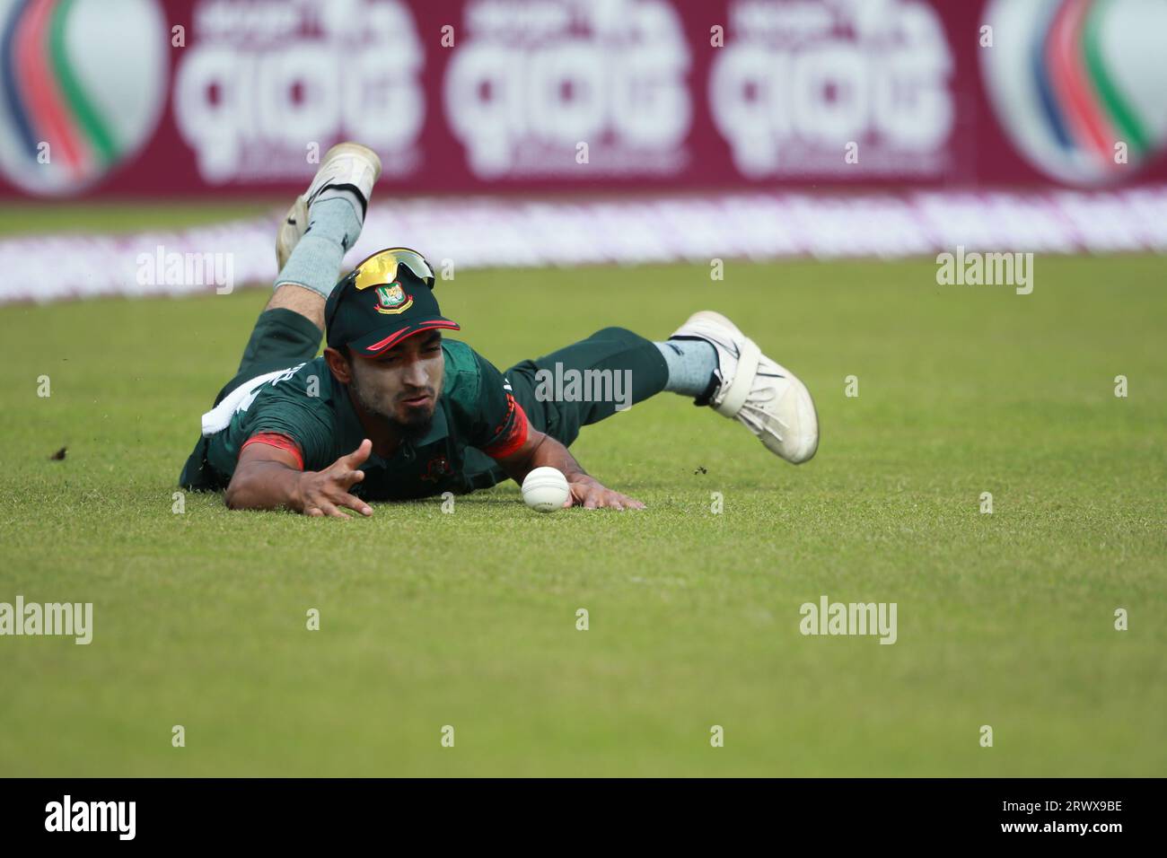 Bangladeshi pace bowler Tanzim Hasan Sakib during the Bangladesh and ...
