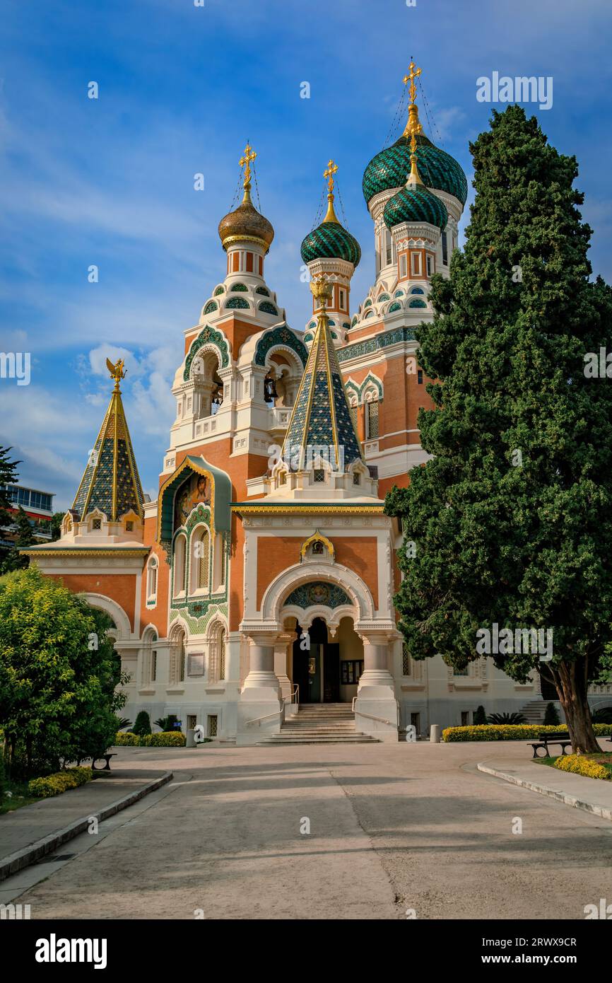 Ornate Saint Nicholas Russian Orthodox Cathedral in Nice, the largest ...