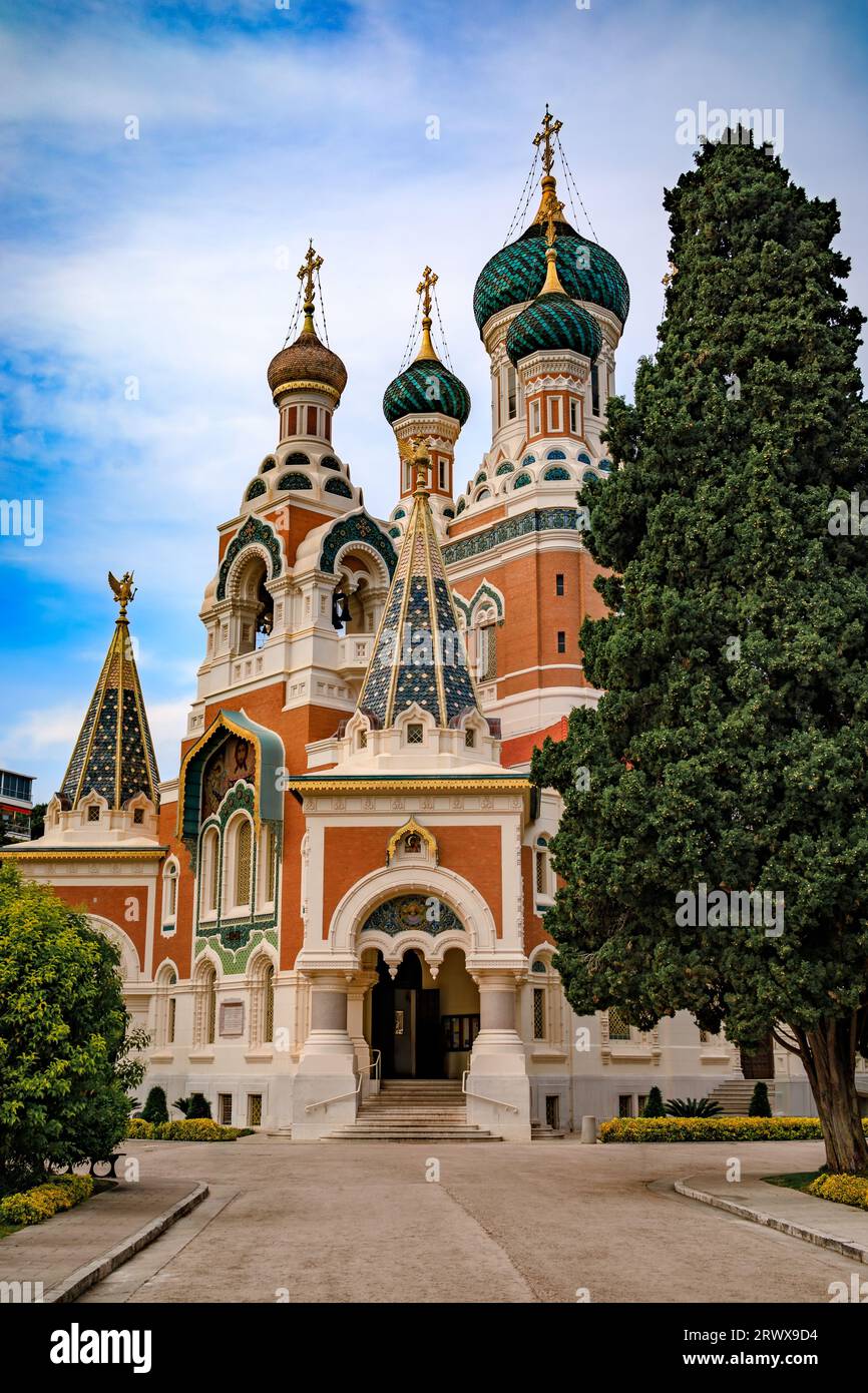 Ornate Saint Nicholas Russian Orthodox Cathedral in Nice, the largest ...