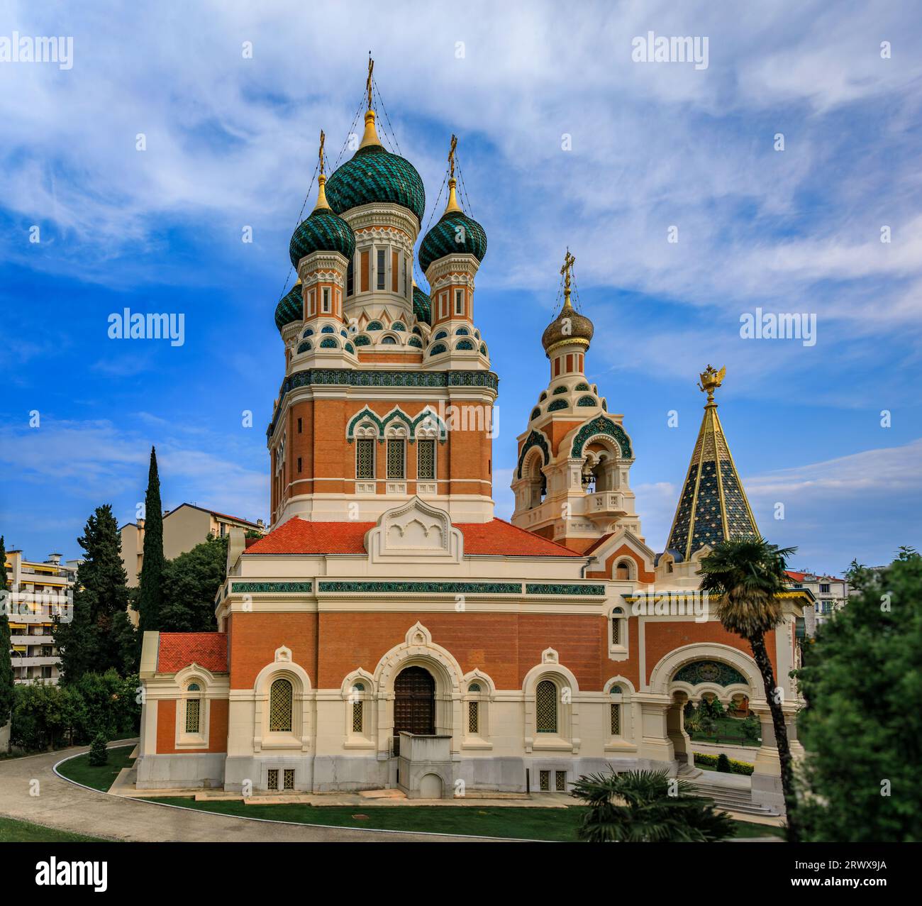 Ornate Saint Nicholas Russian Orthodox Cathedral in Nice, the largest ...