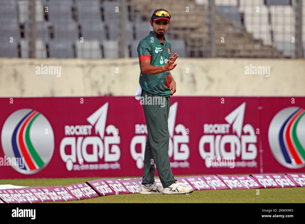Bangladeshi pace bowler Tanzim Hasan Sakib during the Bangladesh and ...