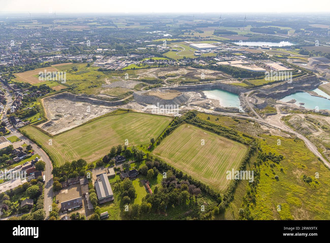 Aerial view, Holcim quarry, Beckum, Münsterland, North Rhine-Westphalia ...