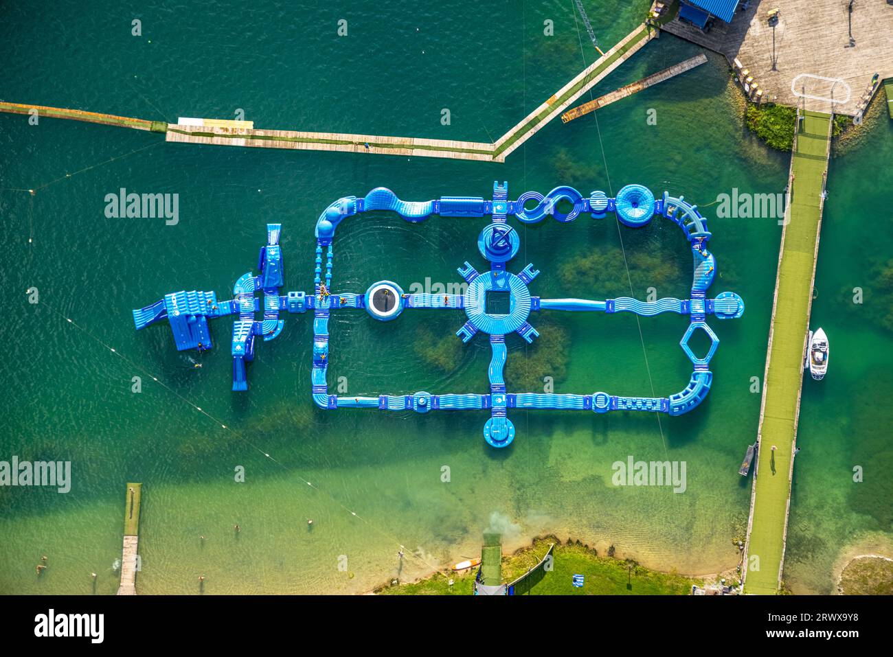 Slides and climbing facility in the lake hi-res stock photography and ...