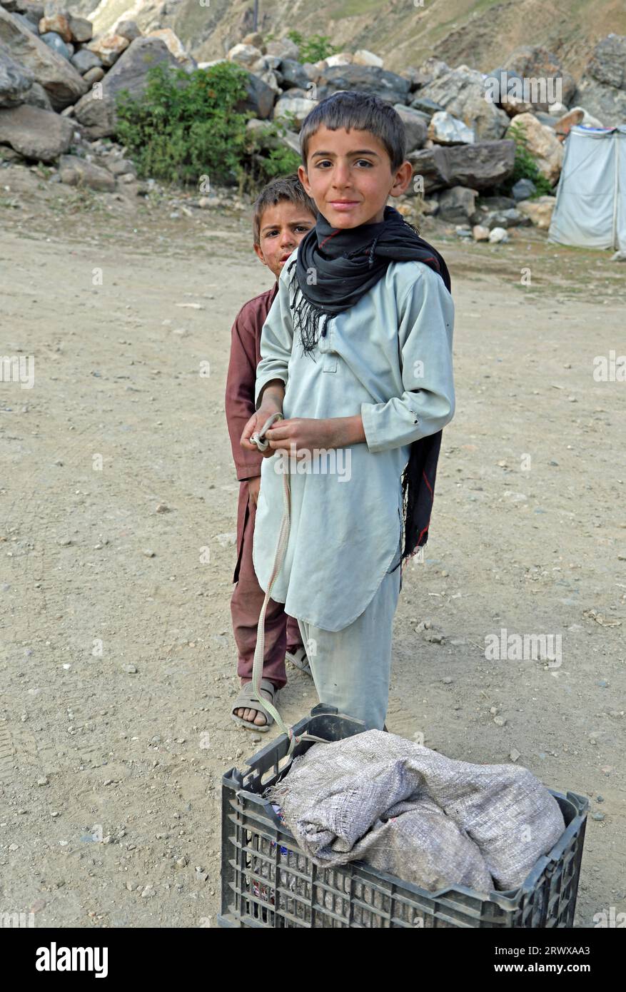 Nomadic children from a settlement in the Kaghan Valley of northern ...