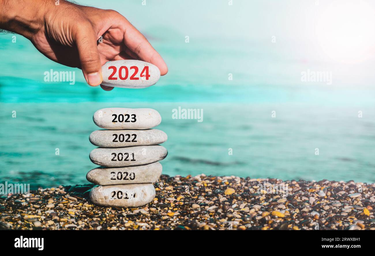 Happy new year 2024 replace old 2023. New Year 2024 is coming concept ...
