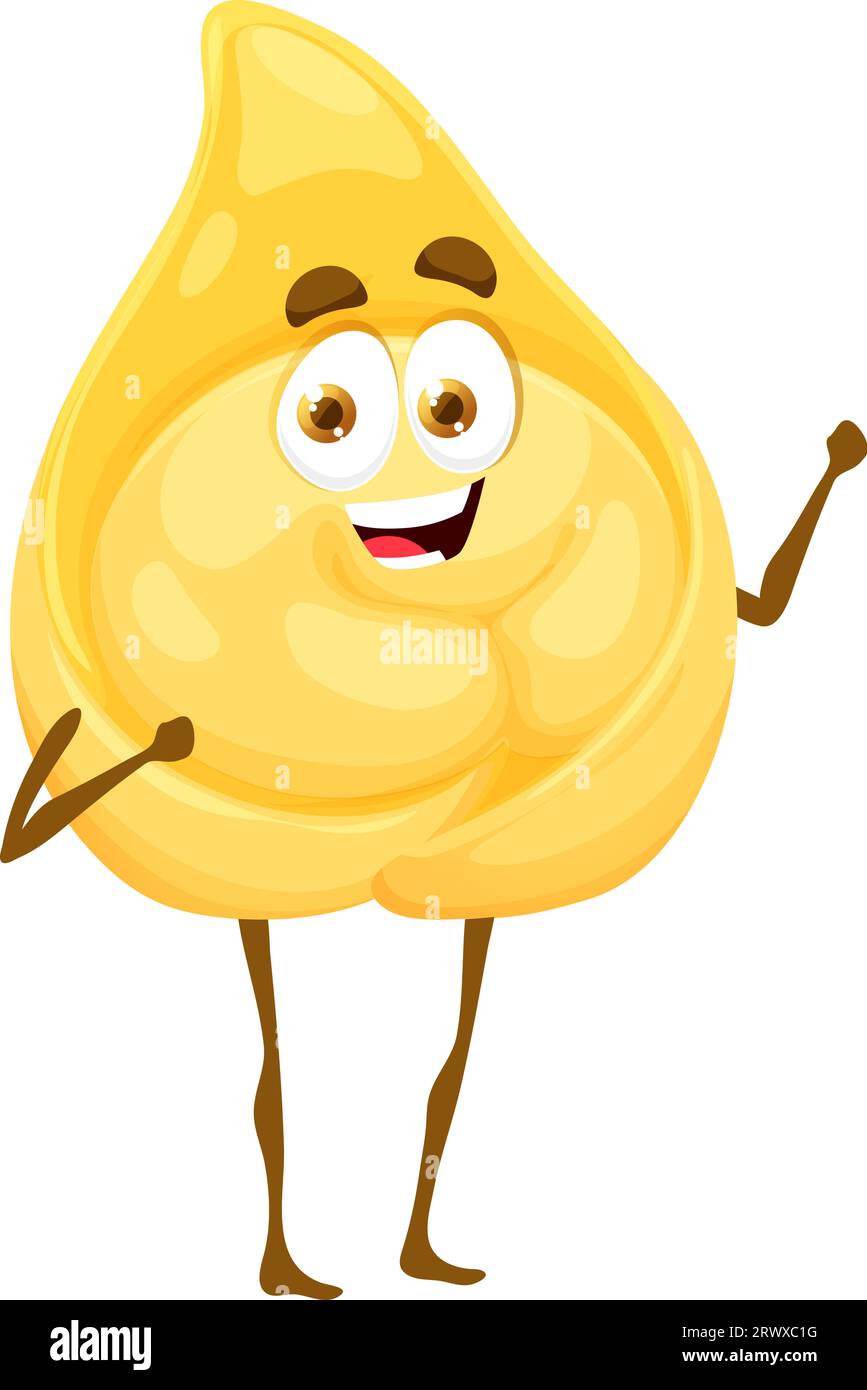 Cartoon tortellini pasta character. Isolated vector playful smiling ...