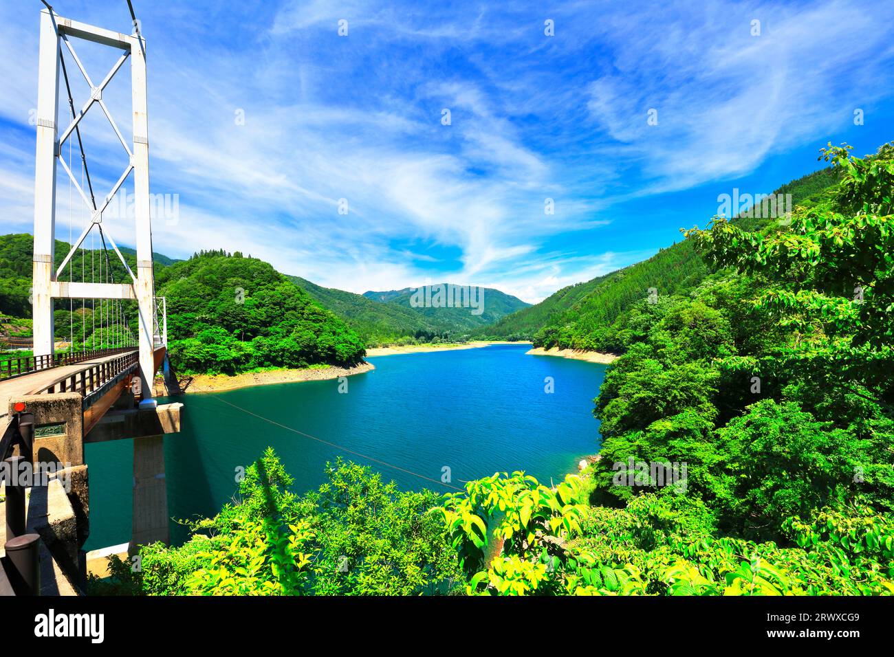 Dream Bridge over Lake Kuzuryu Stock Photo - Alamy