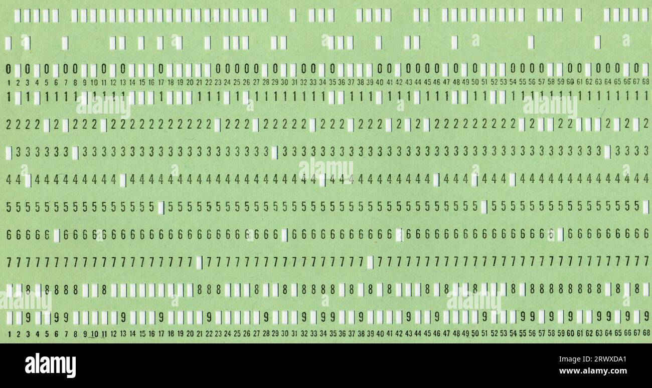 vintage punched card for computer data storage and programming Stock ...