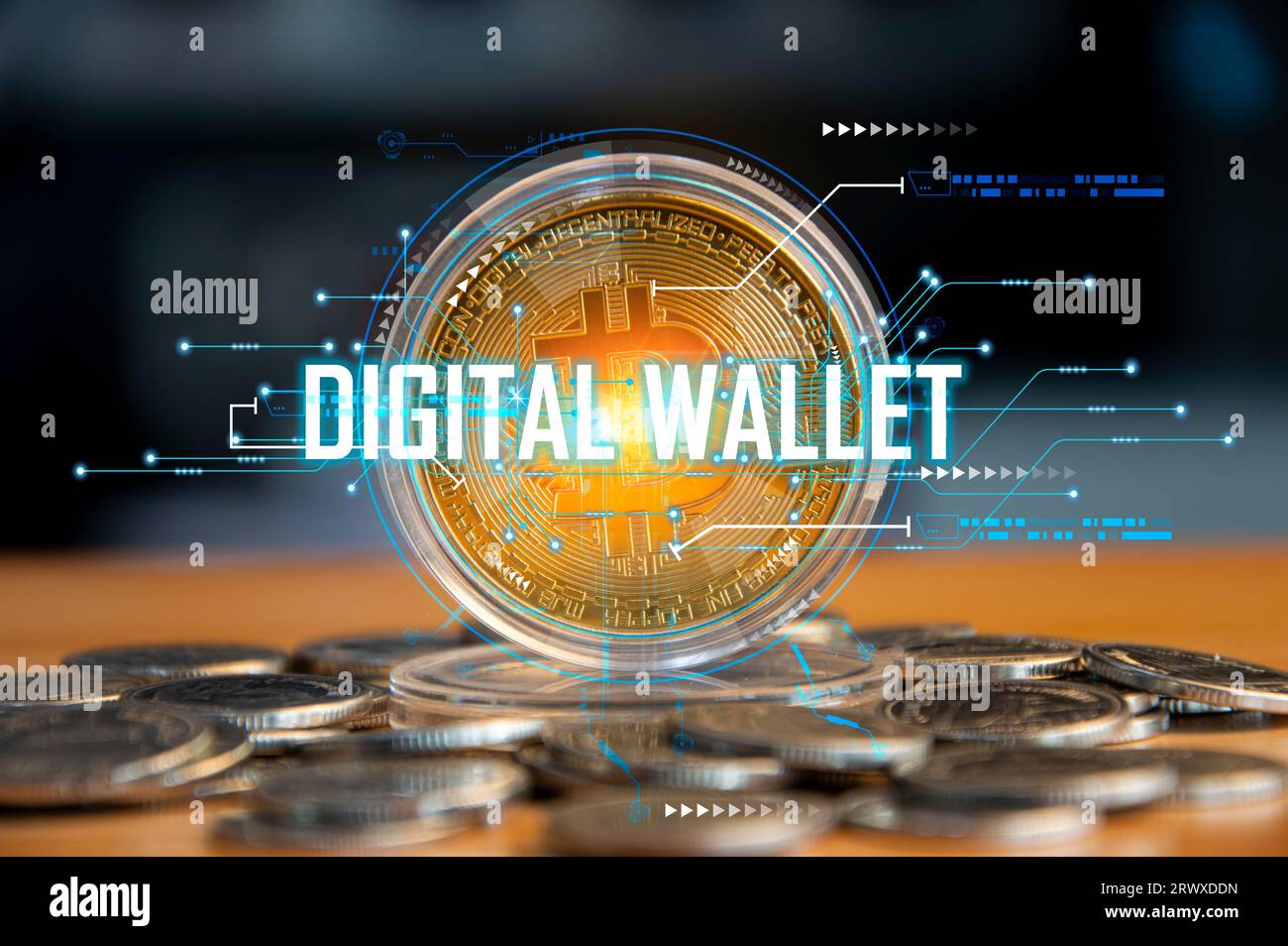 Digital Wallet concept that controls usage with blockchain and smart ...