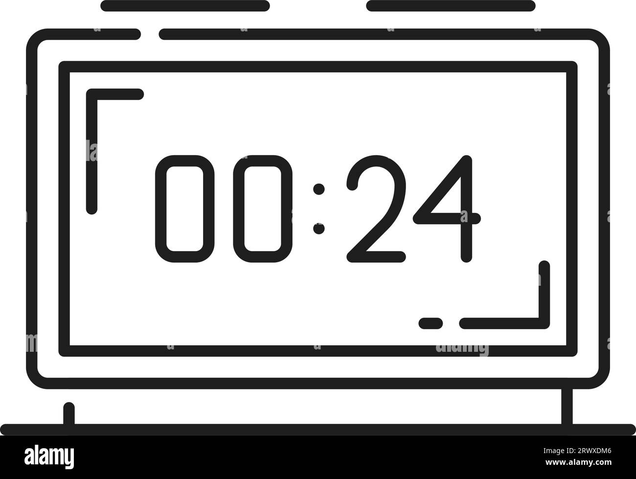 Electronic clock with digits, isolated smartwatch, timer stopwatch ...