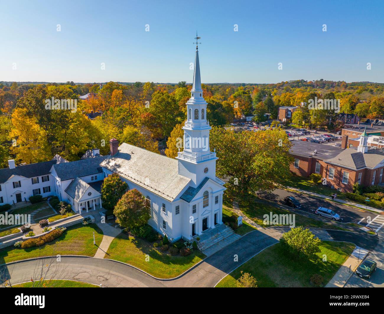 Trinitarian Congregational Church aerial view at 54 Walden Street in ...