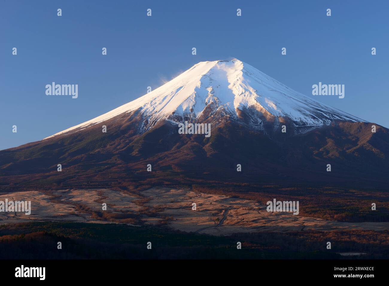 Fuji in winter from Oshino Village Stock Photo - Alamy