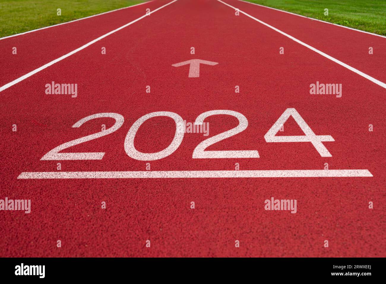 Year 2024 concept, success year. Athletics track with text 2024 ...