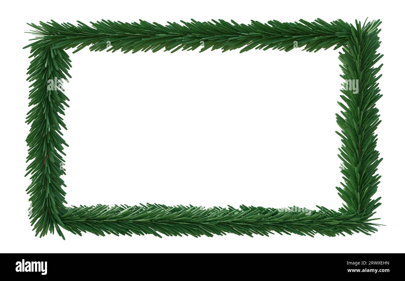 Christmas tree frame isolated on white transparent background, Xmas ...