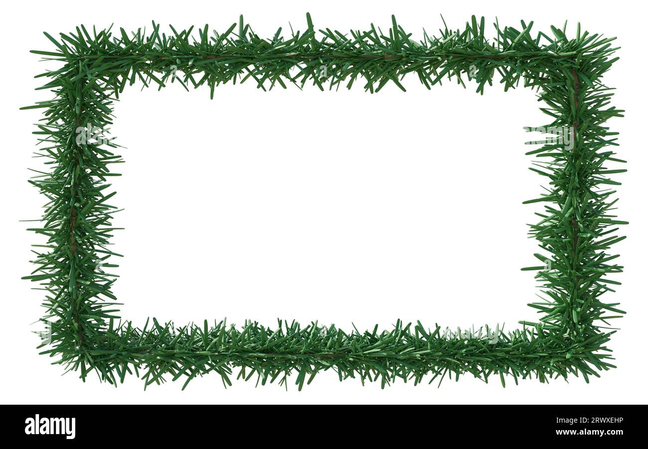 Christmas tree frame isolated on white transparent background, Xmas ...