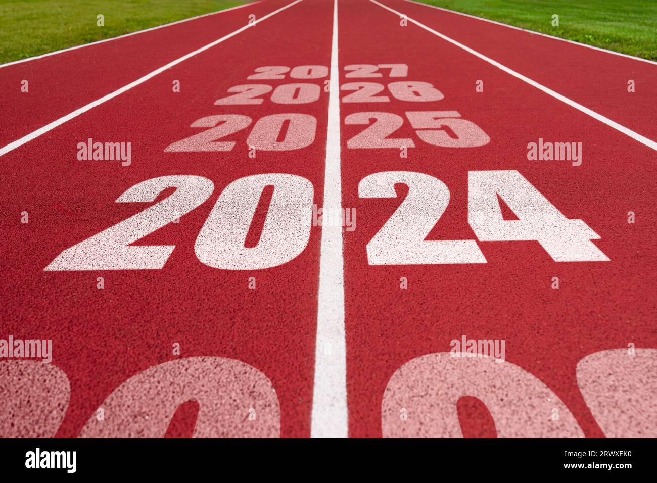 Year 2024 concept, success year. Athletics track with text 2024 ...