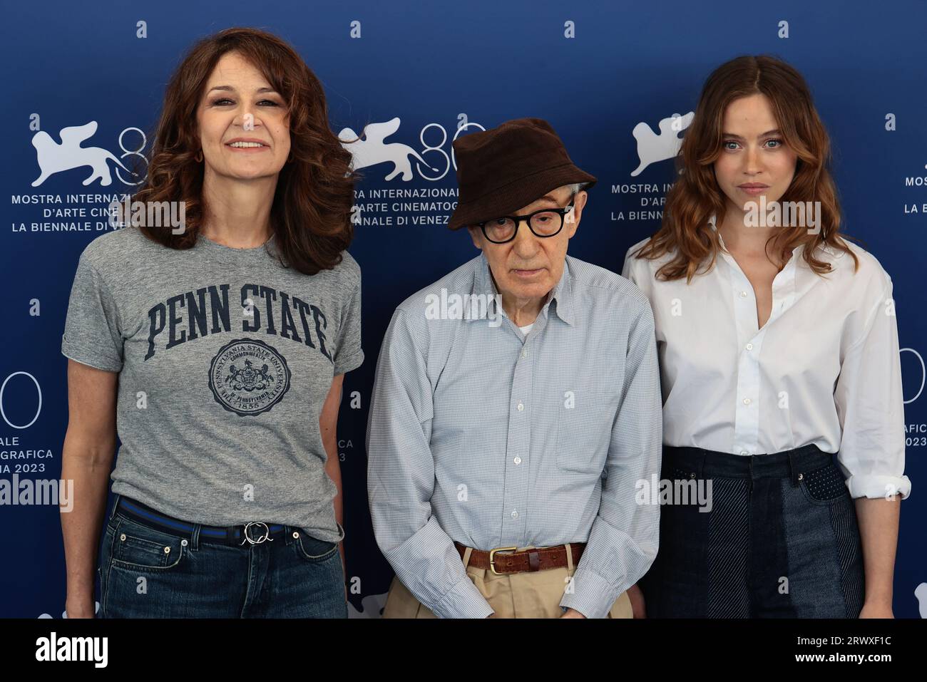VENICE, ITALY - SEPTEMBER 04: Valérie Lemercier, Woody Allen and Lou de ...
