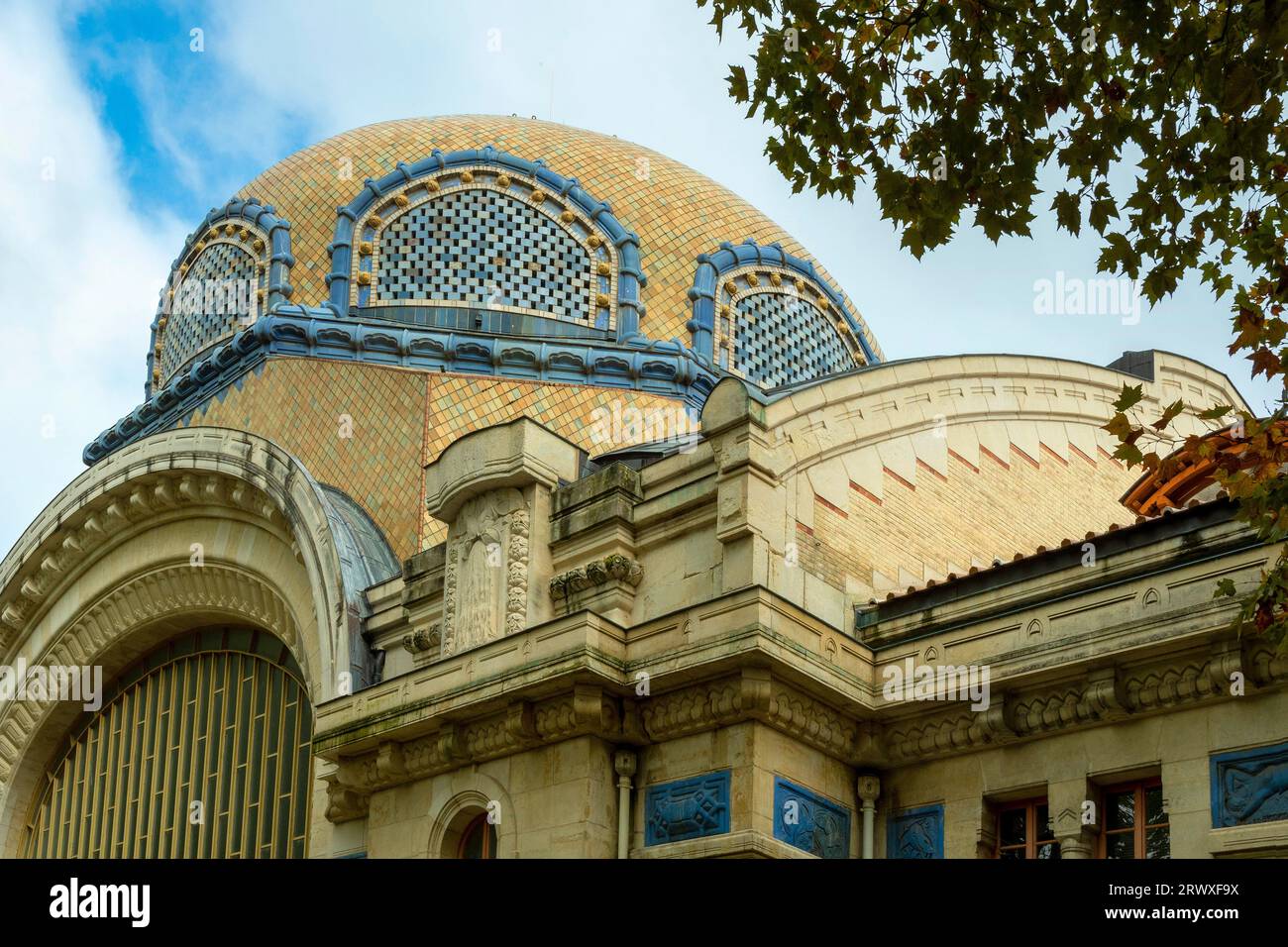 Vichy. Thermal spa, the neo-Moorish Centre Thermal des Domes, Allier ...