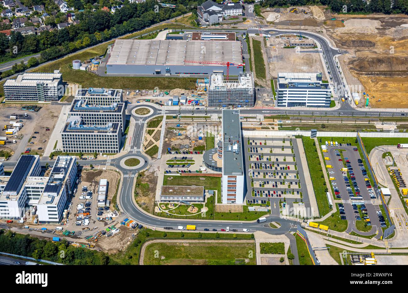 Aerial view, O-Werk campus, major construction site Mark 51/7, new ...