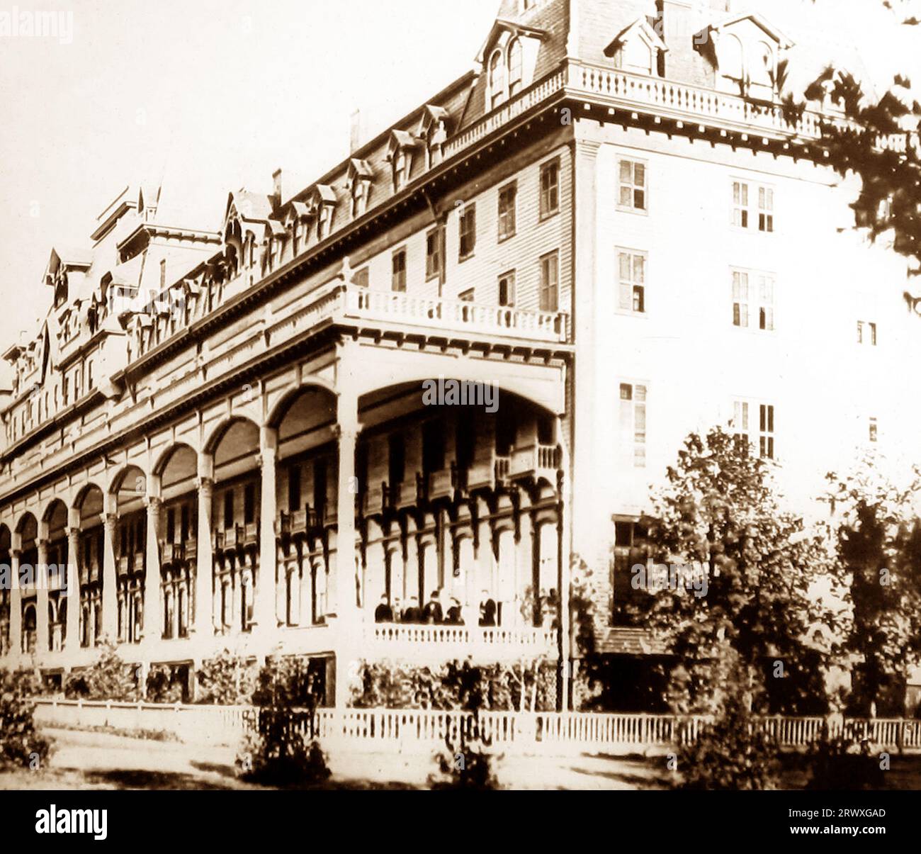 Fort William Henry Hotel, Lake George, USA, Victorian period Stock ...