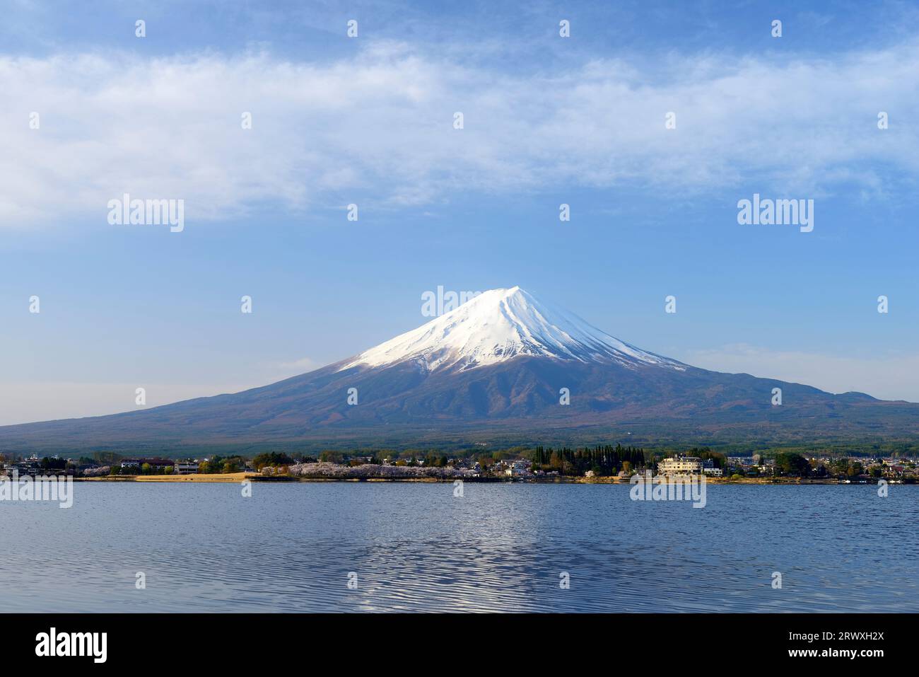 YamanashiFuji Mountain in spring from Kawaguchiko Lake Stock Photo - Alamy