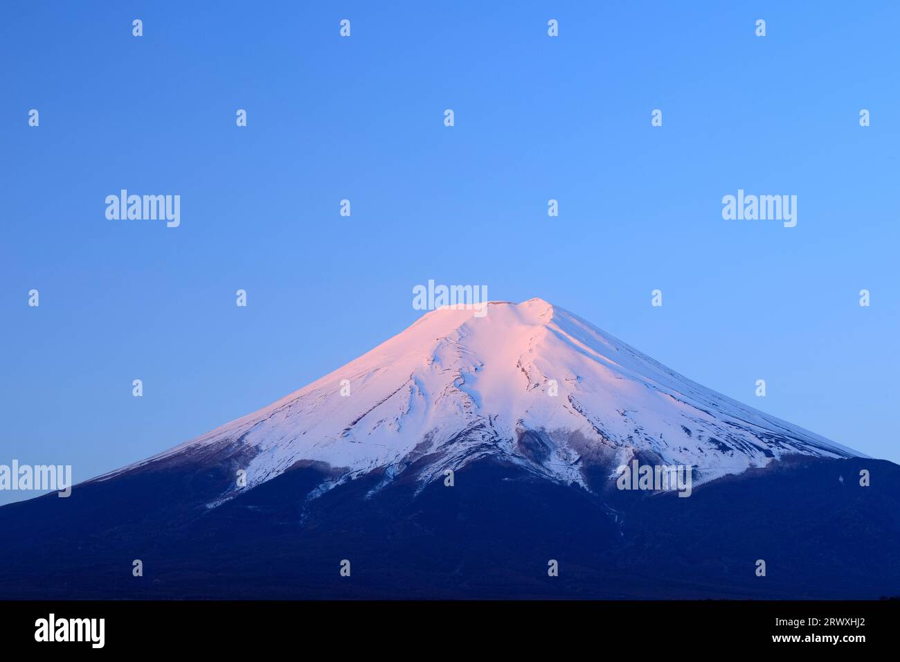 Red Fuji at dawn from Fujiyoshida City, Yamanashi Stock Photo - Alamy