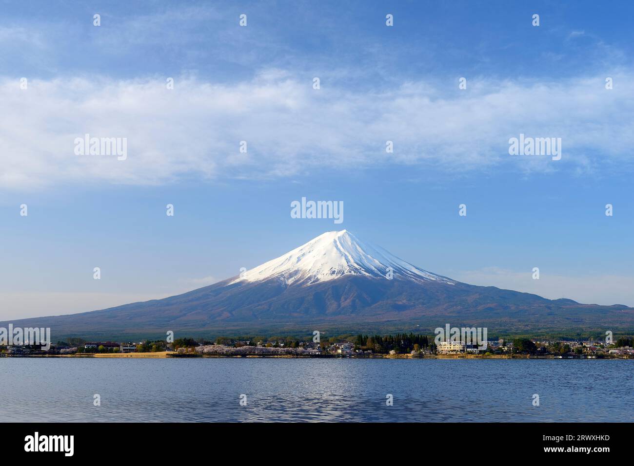 YamanashiFuji Mountain in spring from Kawaguchiko Lake Stock Photo - Alamy