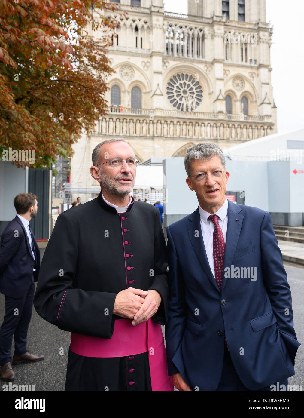 Paris, France. 21st Sep, 2023. Monseigneur Olivier Ribadeau Dumas and ...