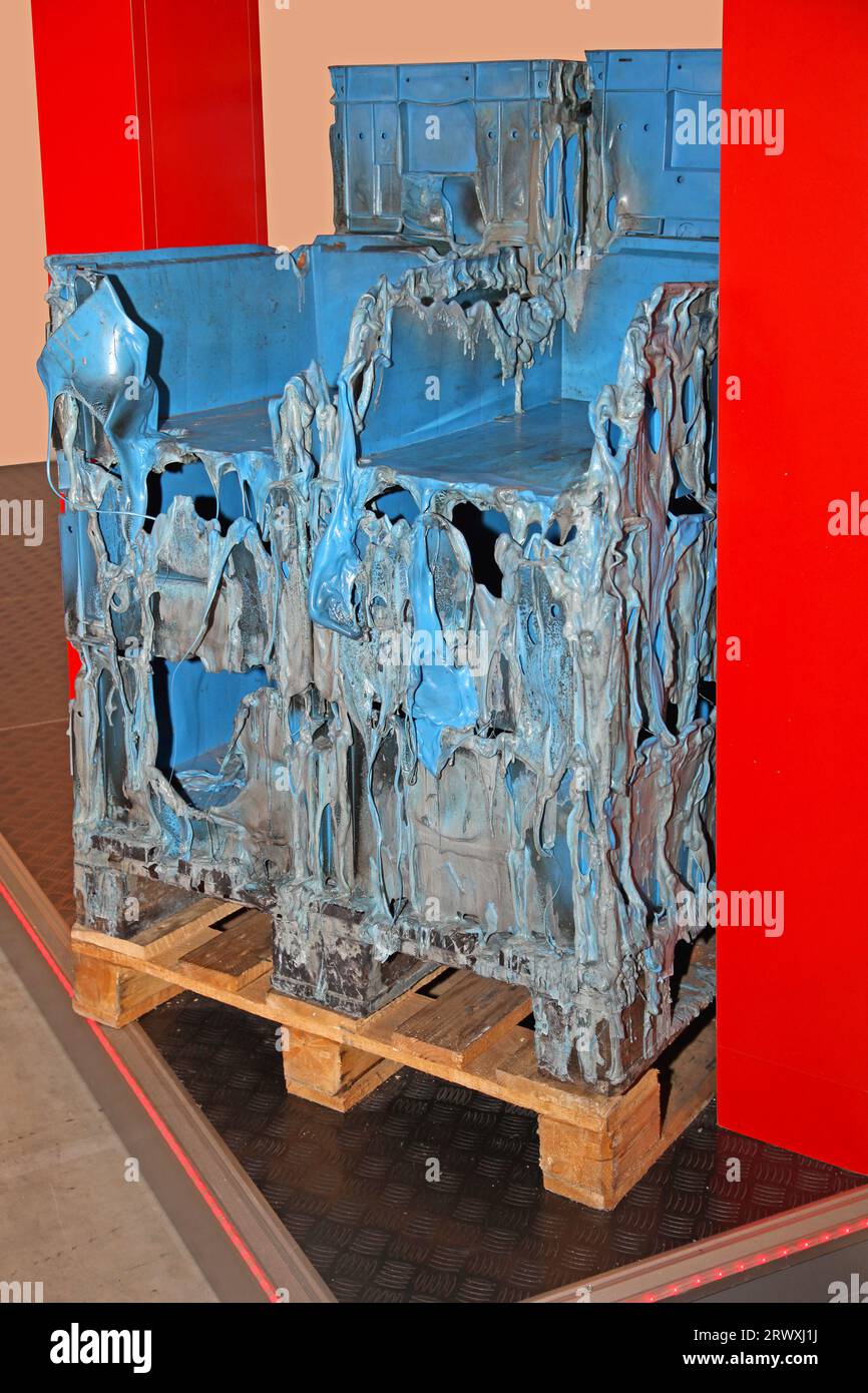 Melted Plastic Crates and Boxes After Fire in Warehouse Storage Stock ...