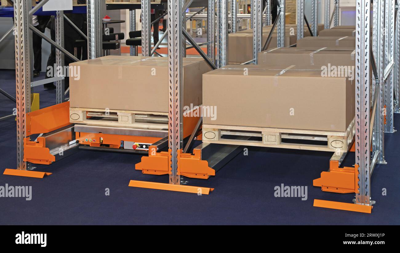 Palletizing Robot Under Pallet With Box Automated Shelving System in ...