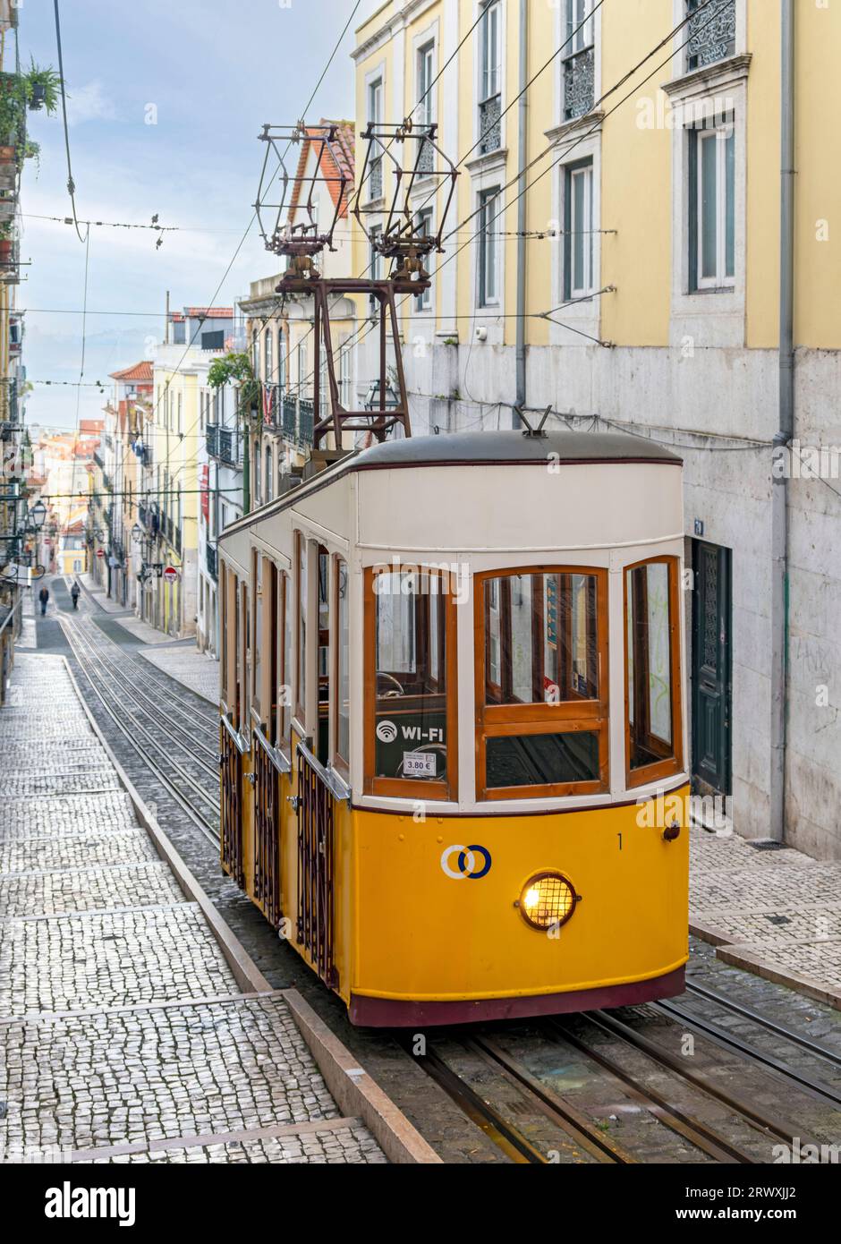Elevador da Bica Funicular, Lisbon, Portugal Stock Photo - Alamy