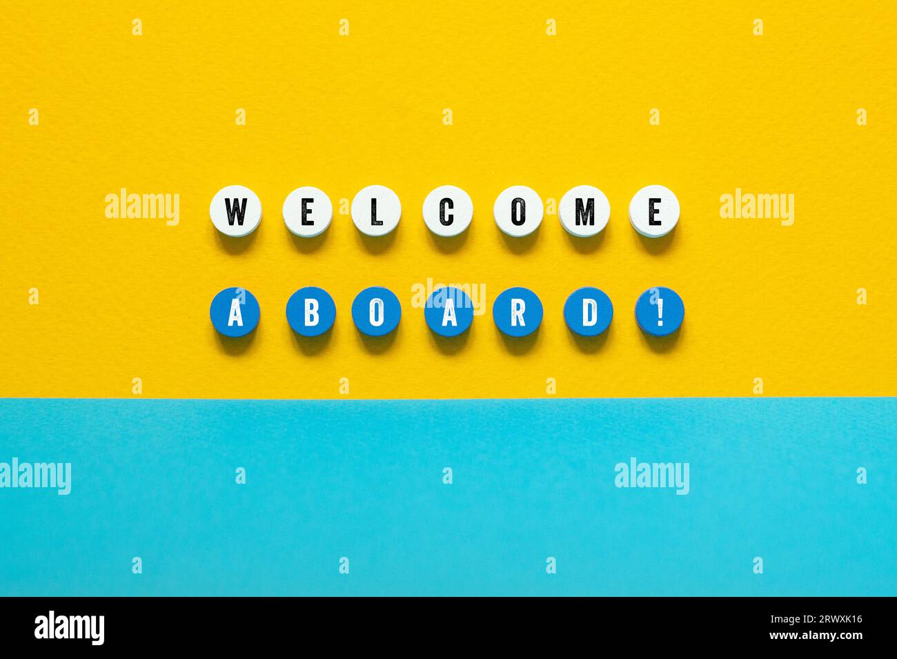 Welcome aboard - word concept on building blocks, text Stock Photo - Alamy