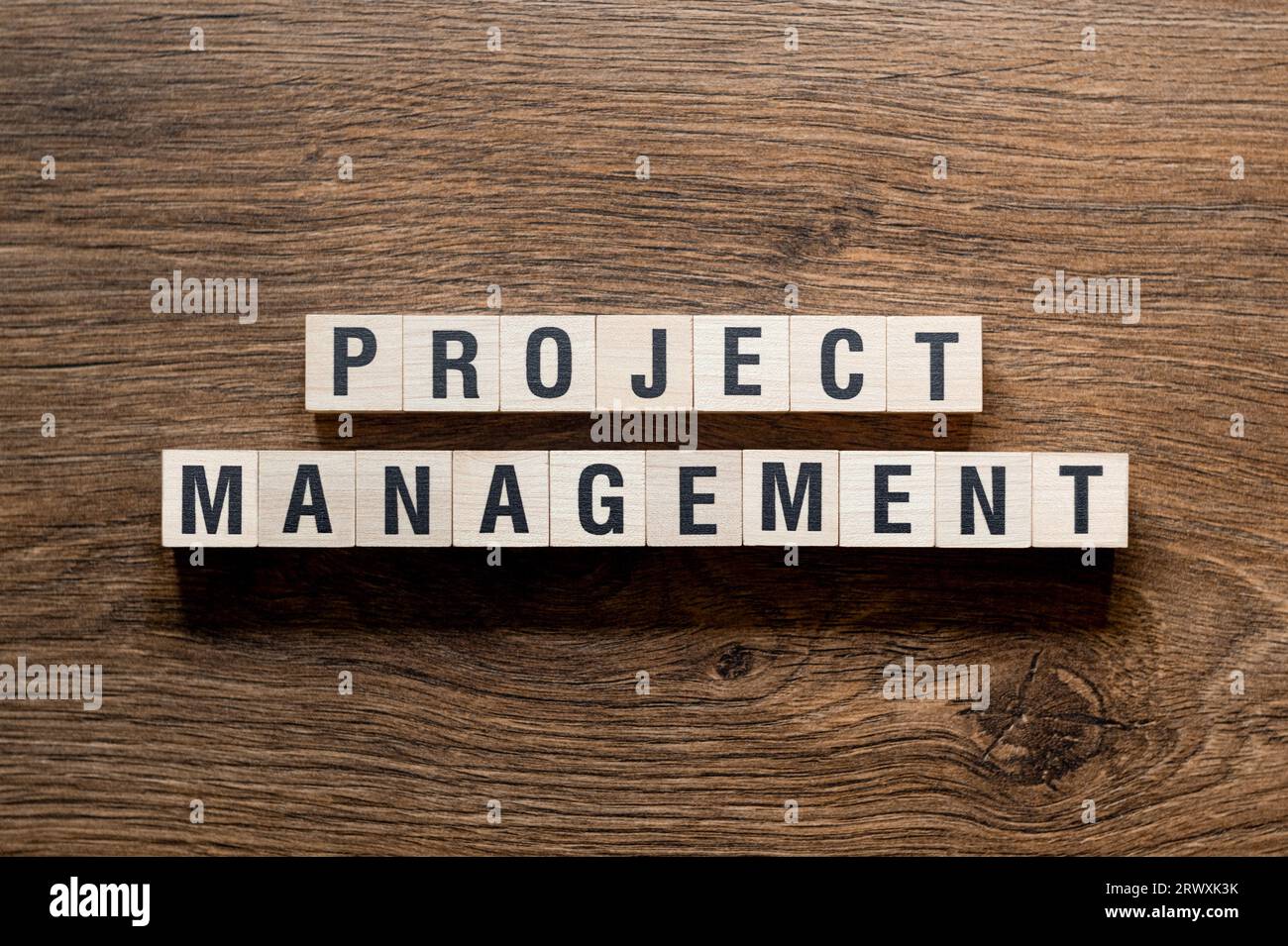 Project management - word concept on building blocks, text, letters Stock Photo - Alamy