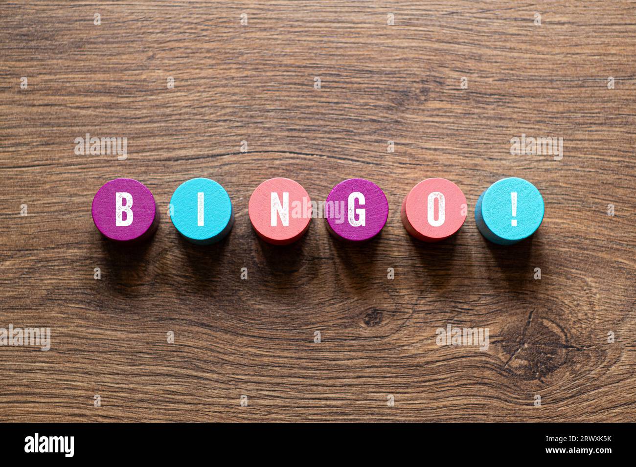 Bingo - word concept on building blocks, text, letters Stock Photo - Alamy