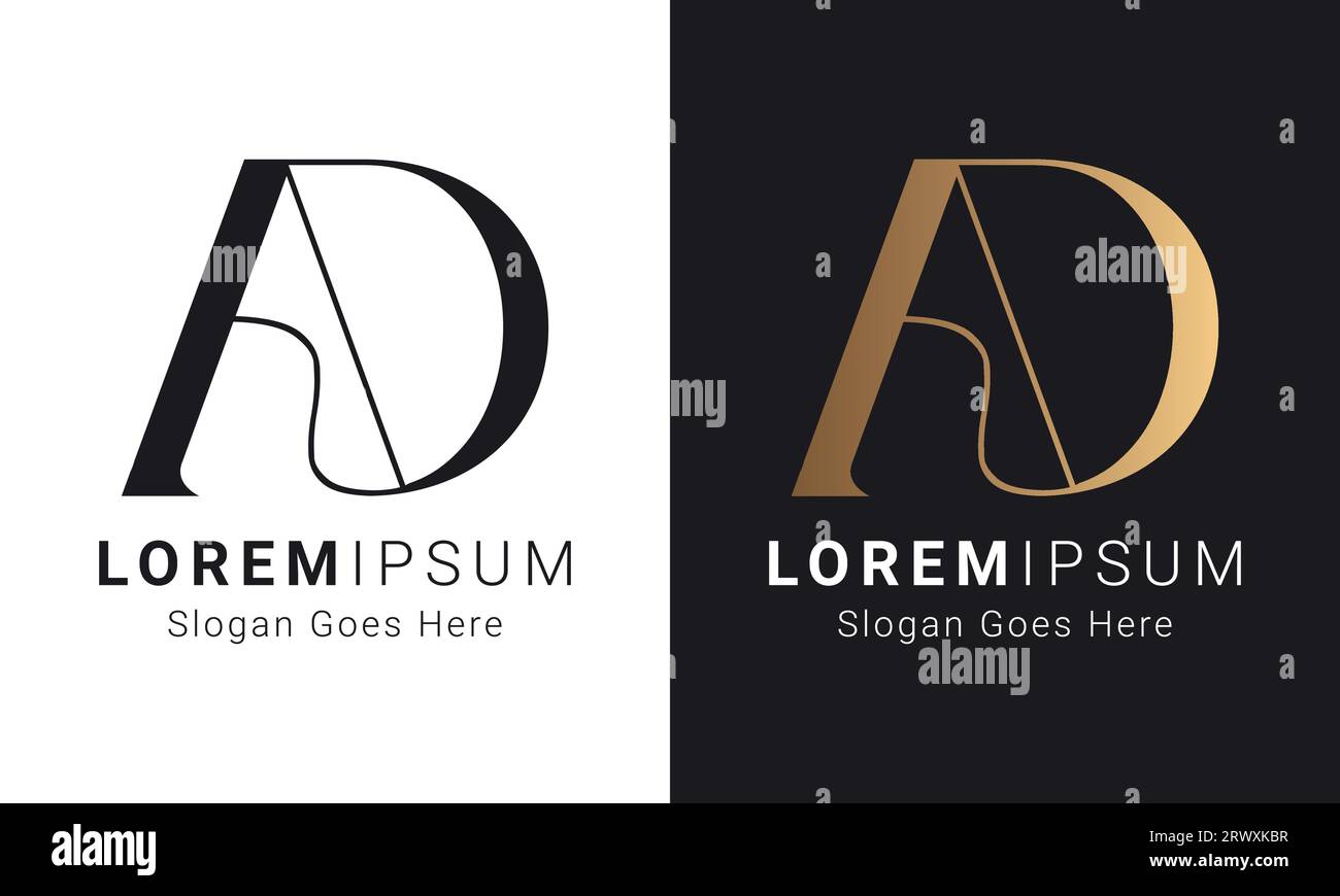 Luxury Initial Letter AD or DA Monogram Text Letter Logo Design Stock Vector Image & Art - Alamy