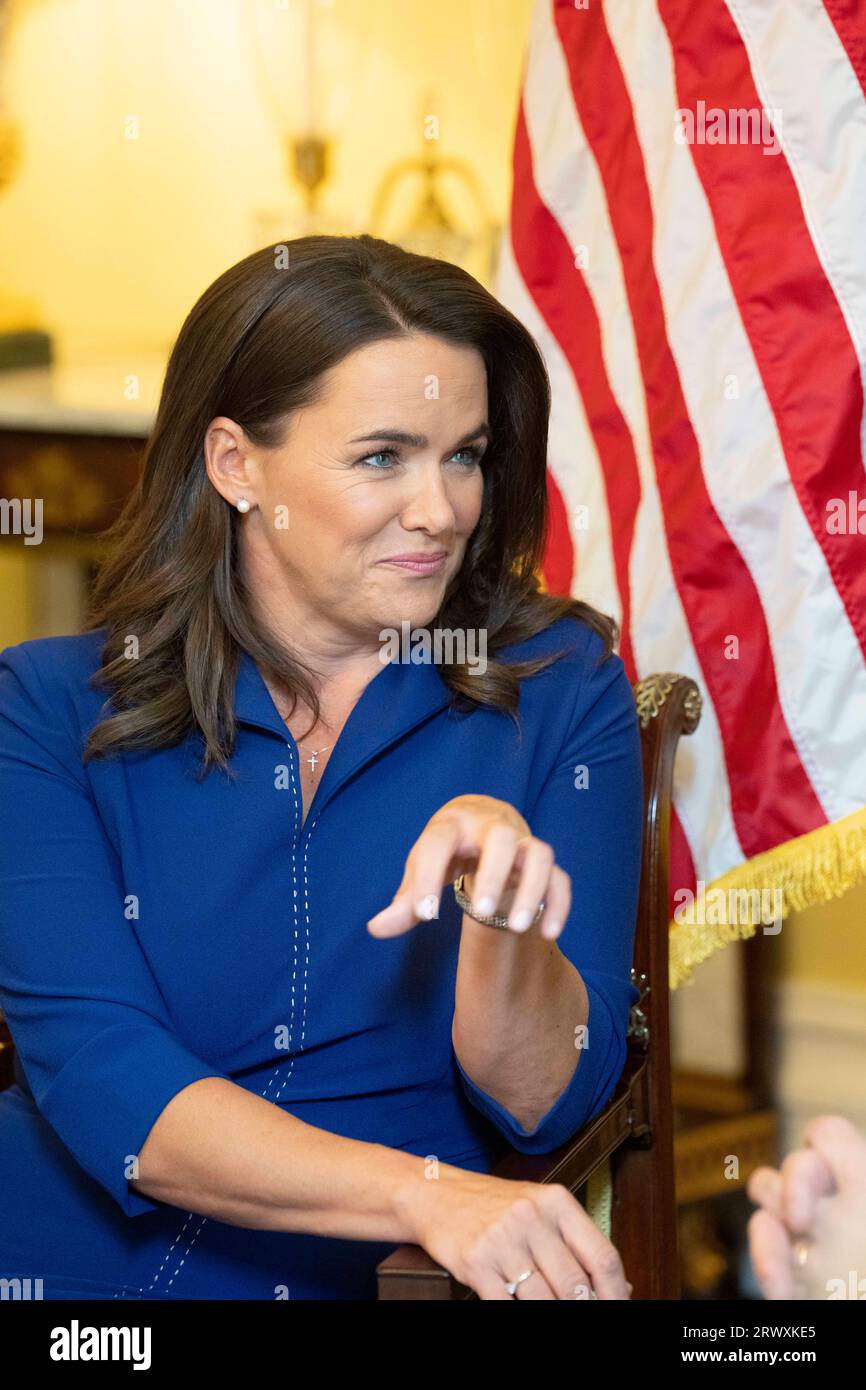 Austin Texas USA, September 21 2023: Hungarian President KATALIN NOVÁK ...