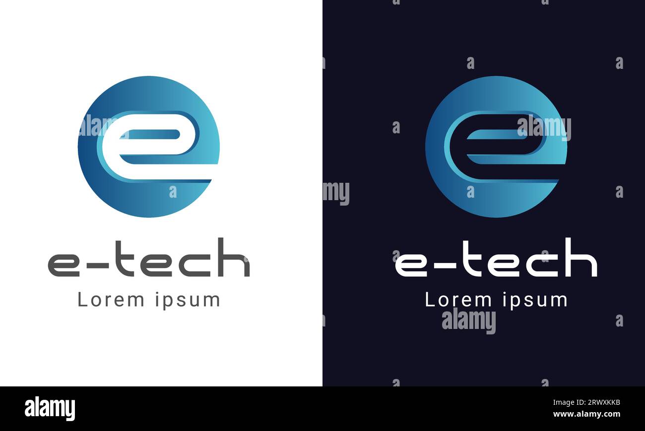 Initial Letter E Logo Design Letter E tech Logotype Stock Vector Image ...