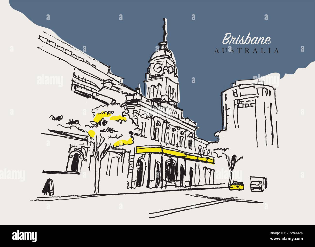 Vector hand drawn sketch illustration of the Central Station of ...