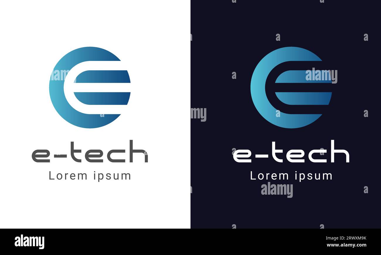 Initial Letter E Logo Design Letter E tech Logotype Stock Vector Image & Art - Alamy