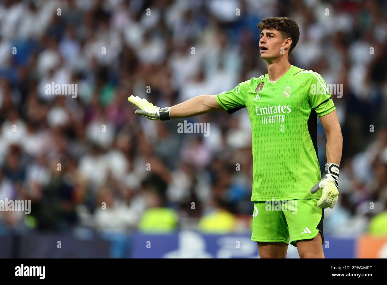 Kepa Arrizabalaga of Real Madrid Cf gestures during the Uefa Champions ...