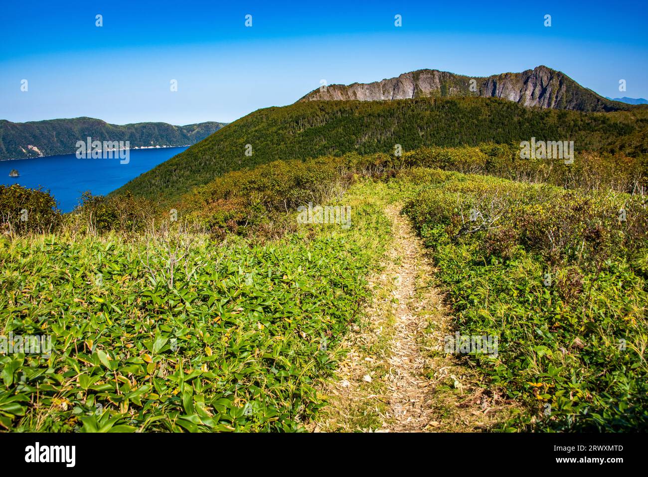 The trail leading to Mt. Mashu Ko Stock Photo - Alamy