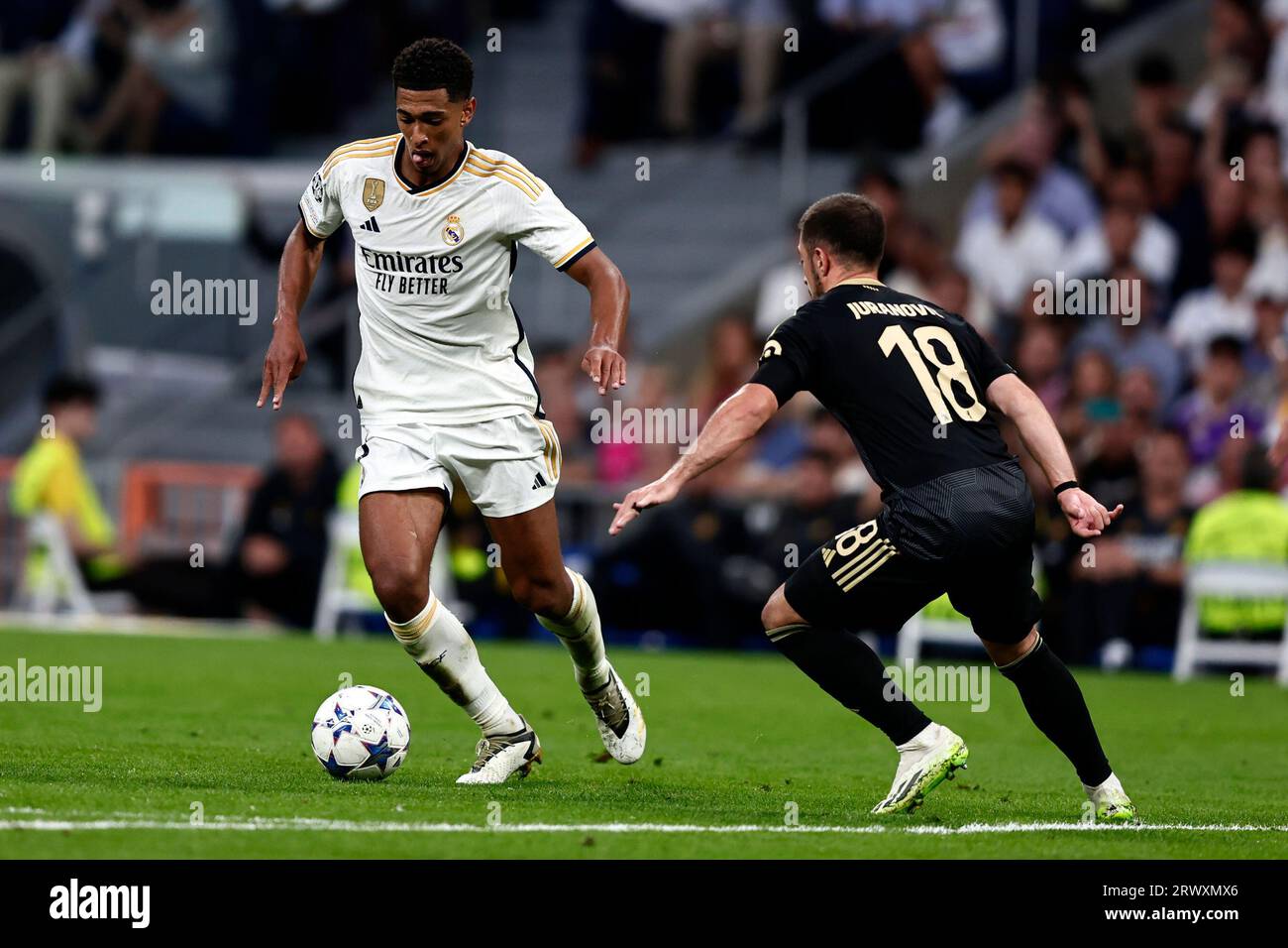 Jude Bellingham of Real Madrid Cf in action during the Uefa Champions ...