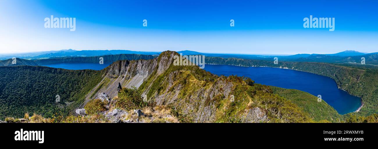 Panoramic View from the Summit of Mount Mashu Ko: Lake Mashu Stock ...