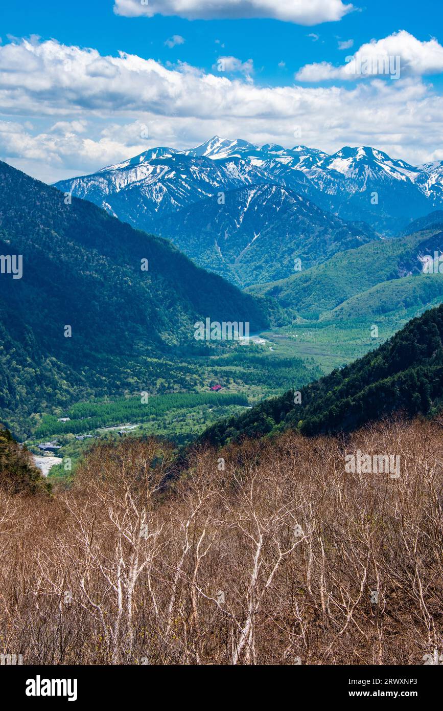 Azusa River, Taisho Pond and Norikura-dake in Kamikochi Stock Photo - Alamy