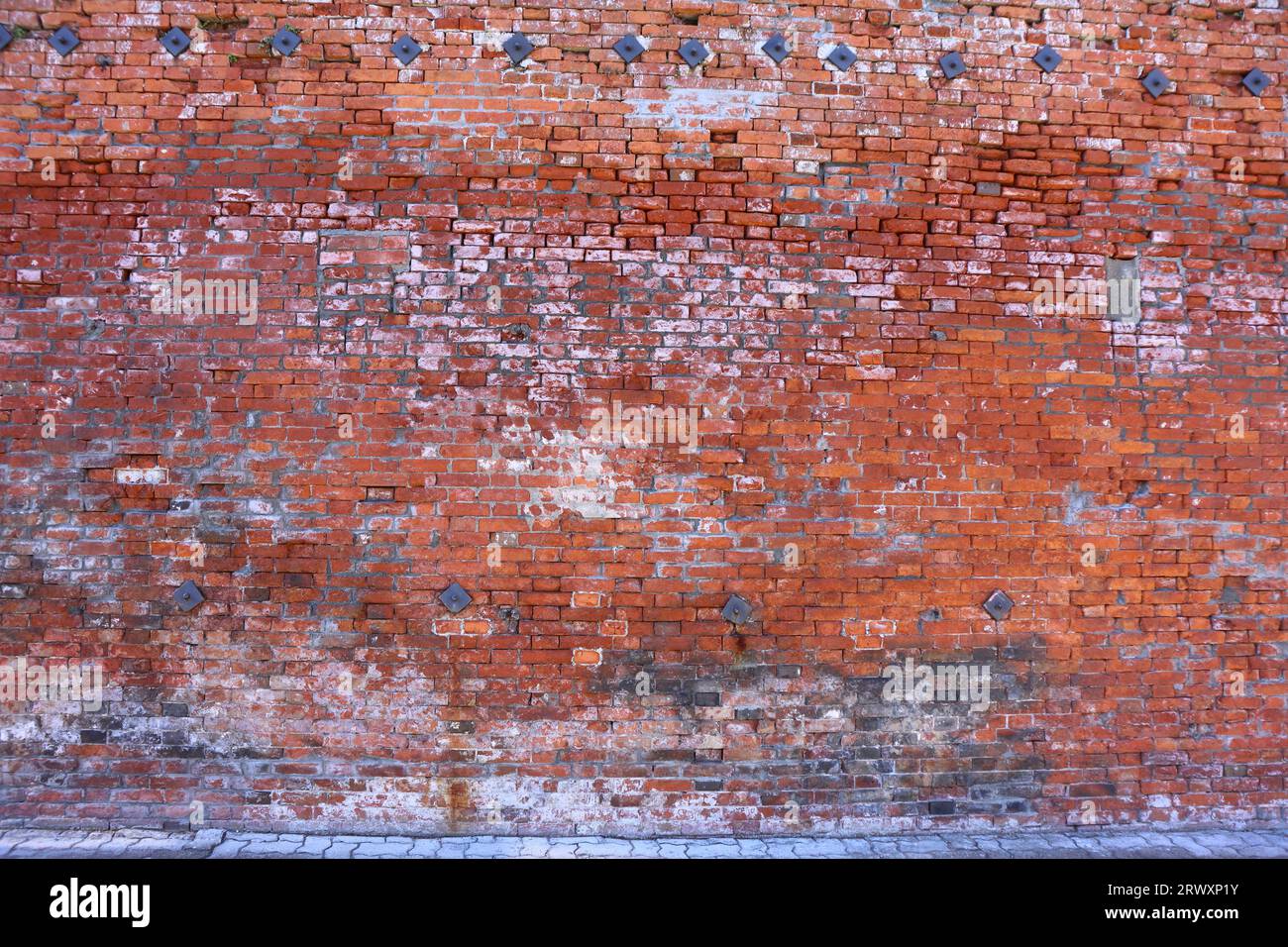Wall of Kanemori Red Brick Warehouse, Hakodate tourist attraction Stock ...