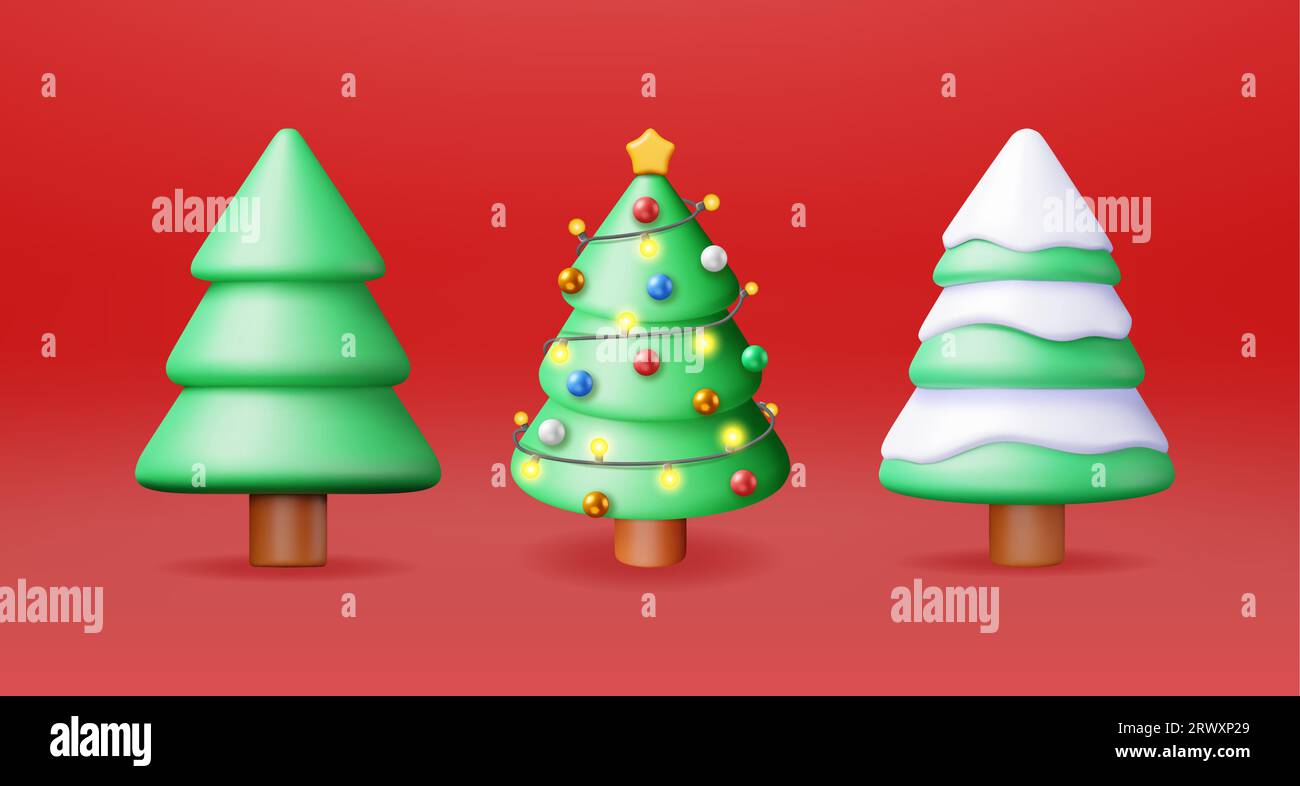 New year tree decorated christmas Stock Vector Images - Alamy