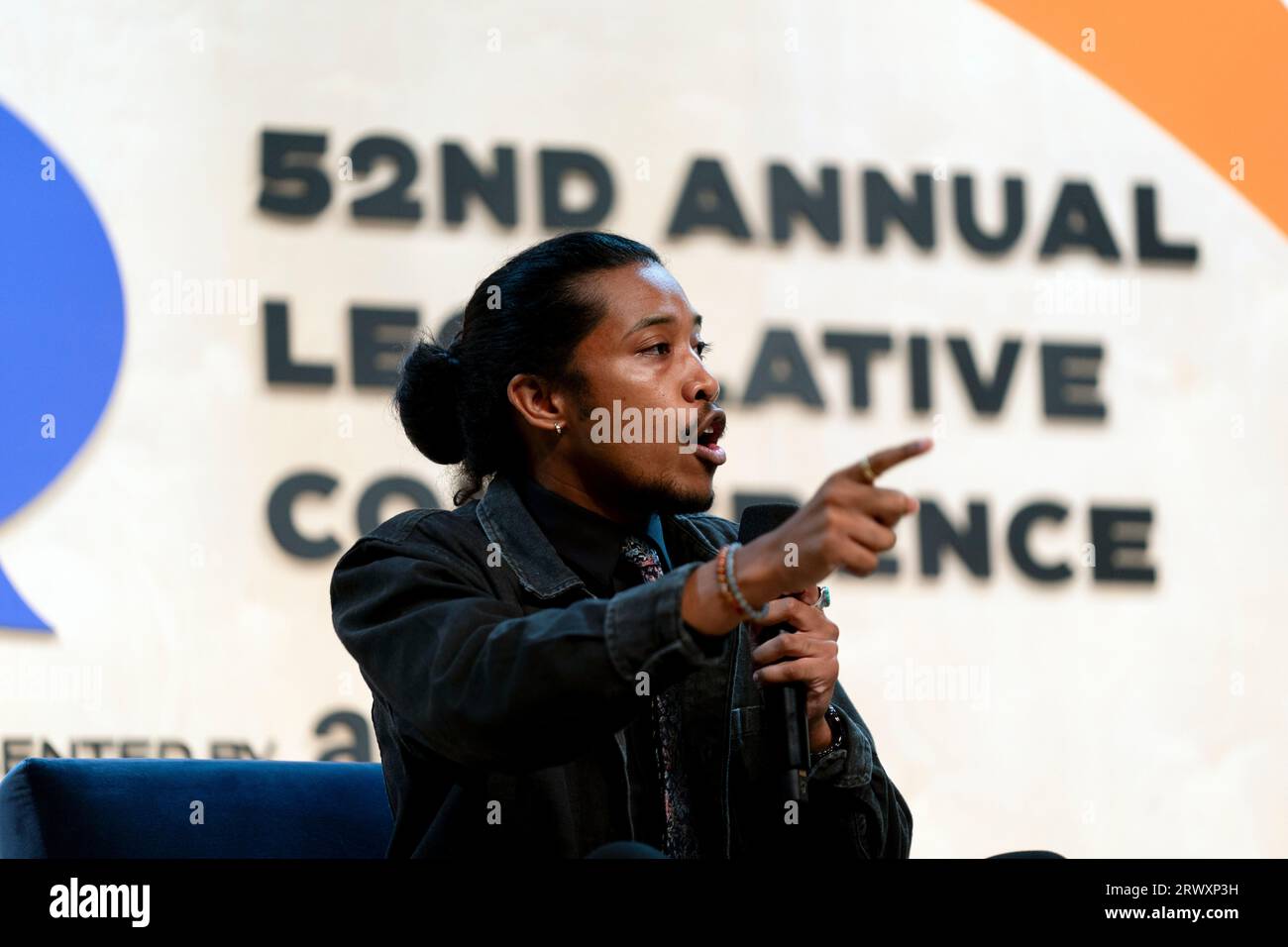 Tennessee State Rep. Justin Jones, D-Nashville, speaks during a panel ...